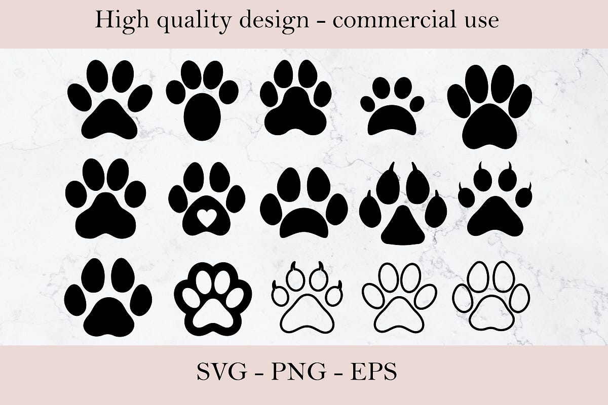 Dog Paw SVG Bundle Outline Clipart Free | by Novanook | Sep, 2024 | Medium