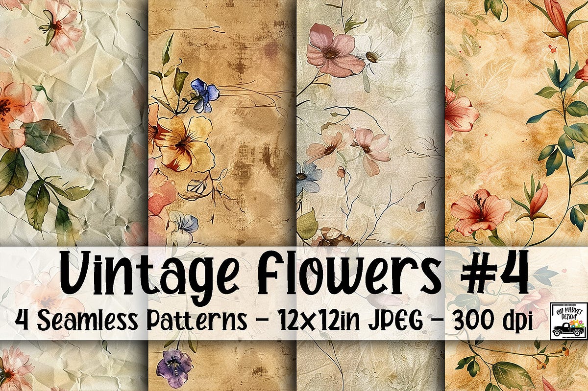 Vintage Flowers Digital Papers #4 Free | by Infiniteimagery | Medium