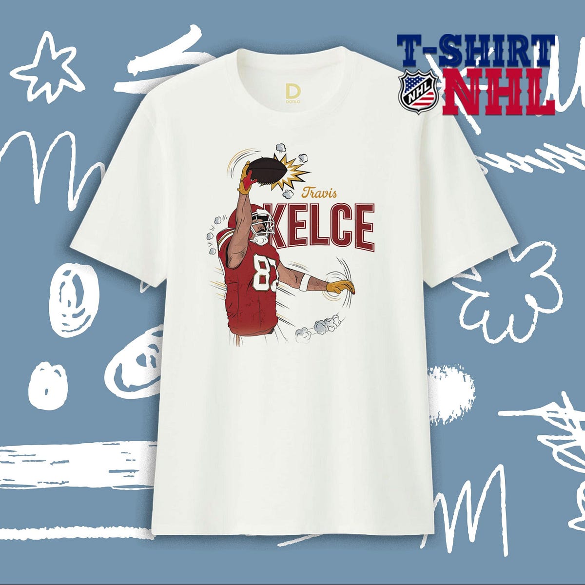 NFL Kansas City Chiefs Travis Kelce football player pose comic style ...