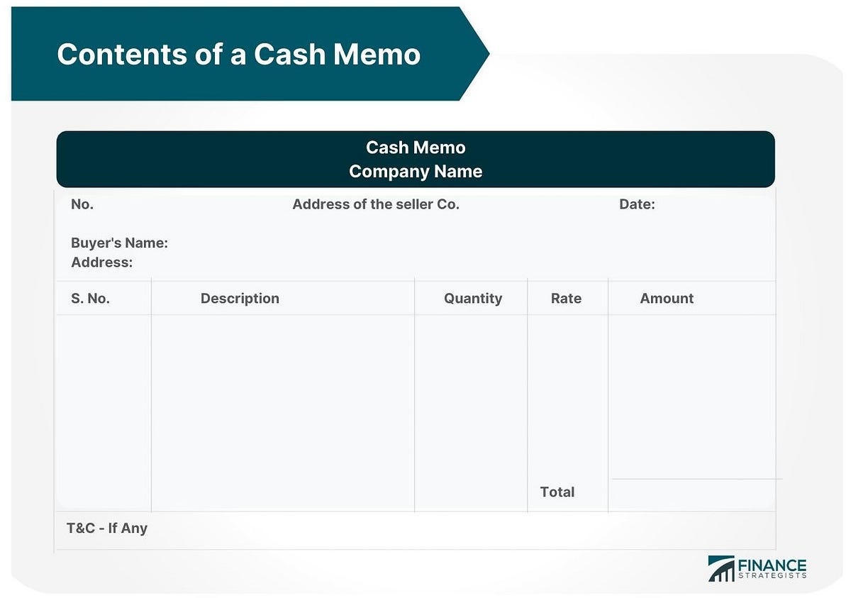 Cash Memo | by True Tamplin | Medium