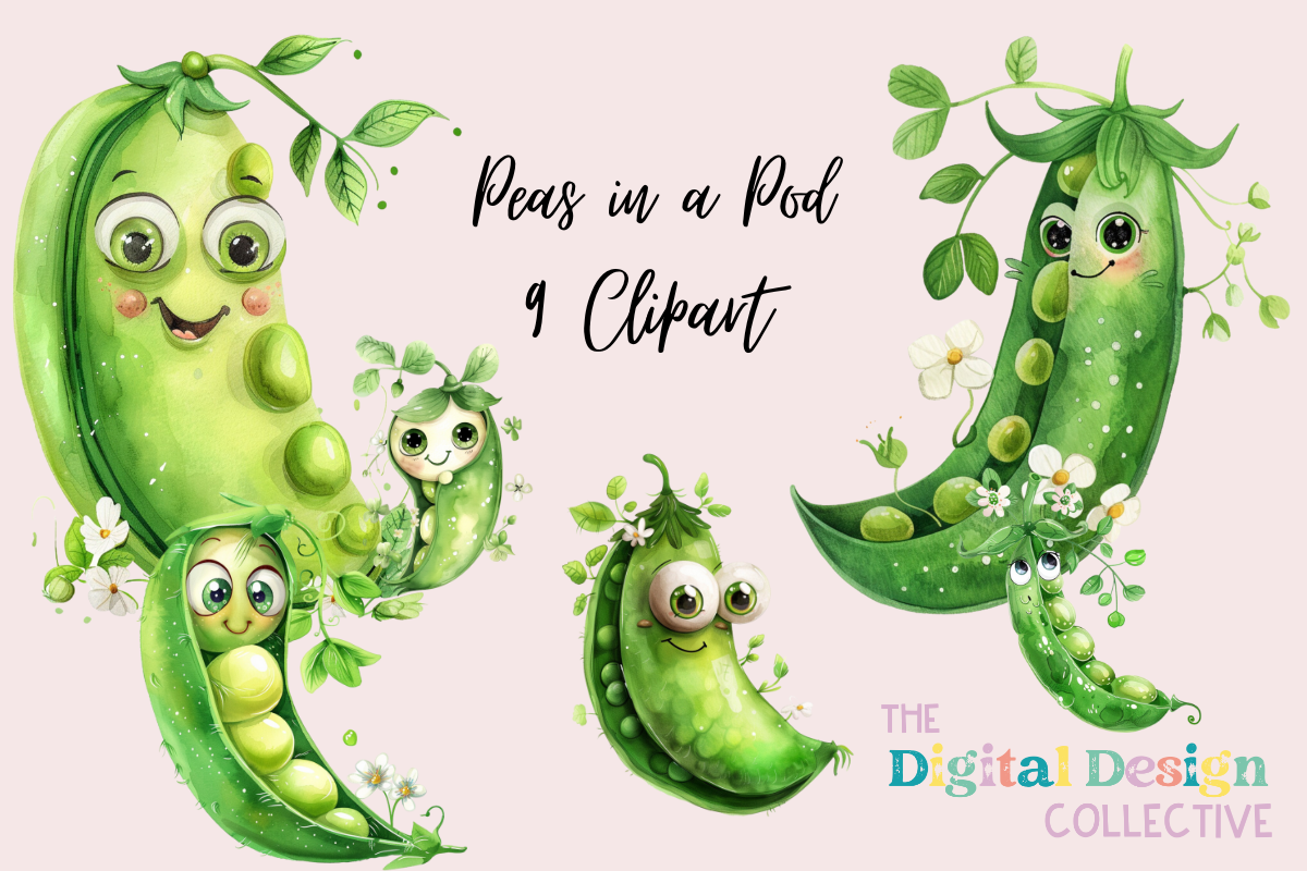Peas in a Pod Clipart Bundle Free Download | by Miamarionette | May ...
