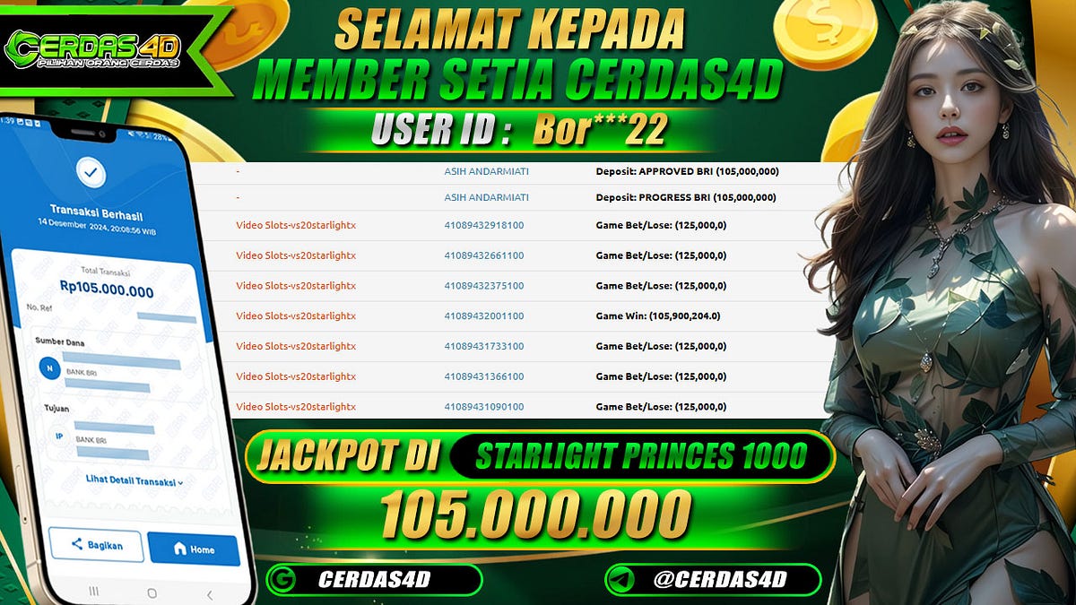 BUKTI KEMENANGAN 14 DESEMBER 2024 DI GAME STARLIGHT PRINCESS 1000 WD 105JT! | by Bukti Jackpot ...