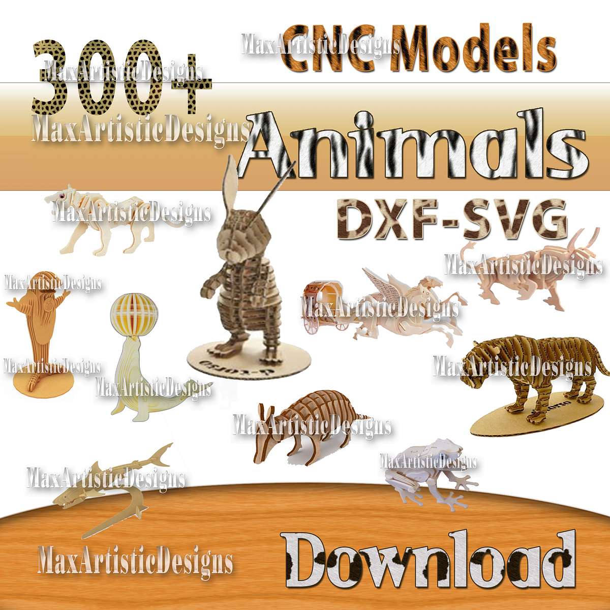 290+ animal cnc vectors pack dxf svg files for pantograph cnc router ...