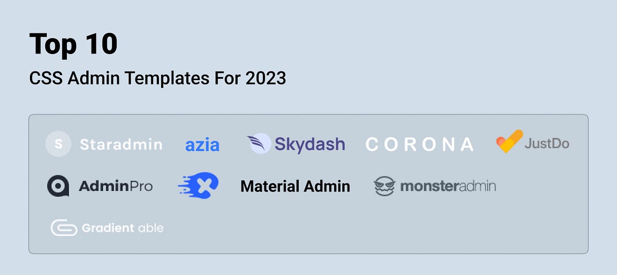 Top 10 CSS Admin Templates For 2023 | by BootstrapDash | Medium