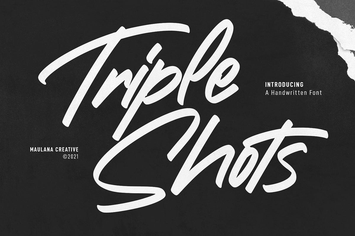 Triple Shots Handwritten Font Font - Arttechtom - Medium