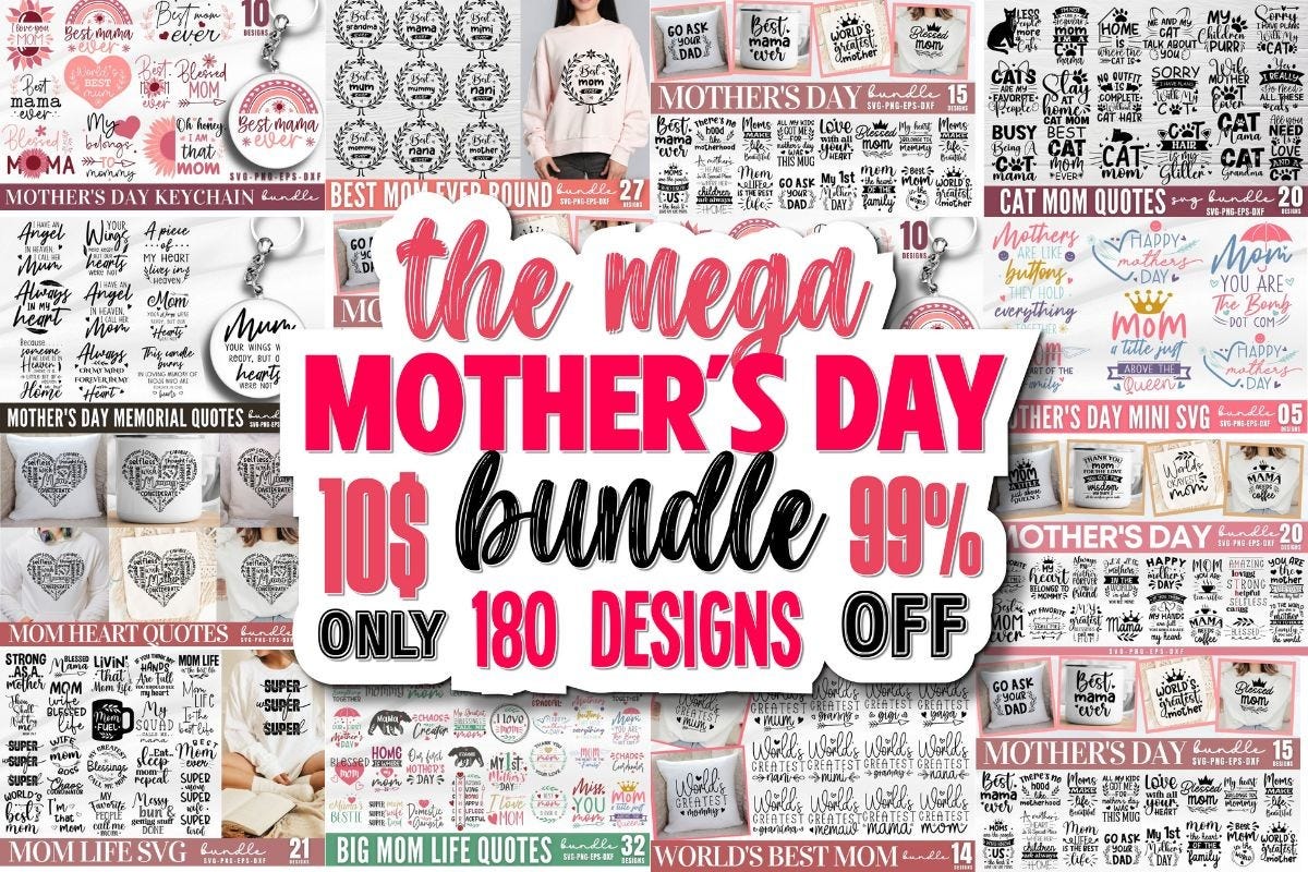Mega Mother’s Day SVG Bundle Free Graphic | by Minageelu | Apr, 2024 ...