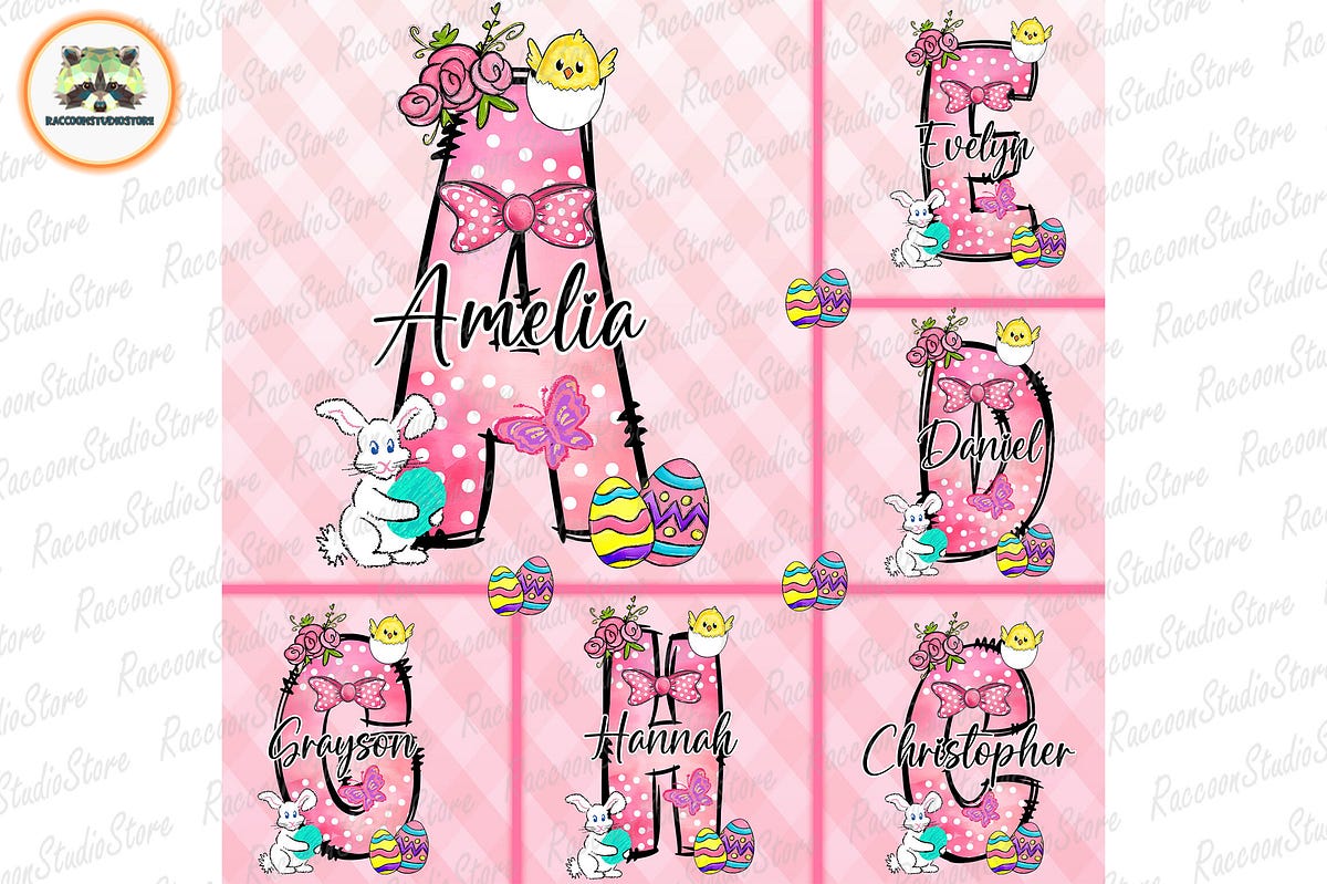 Custom Alphabet Easter Bunny Doodle Lett Free Graphic | by Chloecipher ...