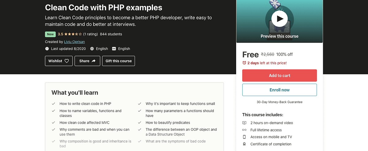 Clean Code with PHP examples | Free Certification Course | by ...