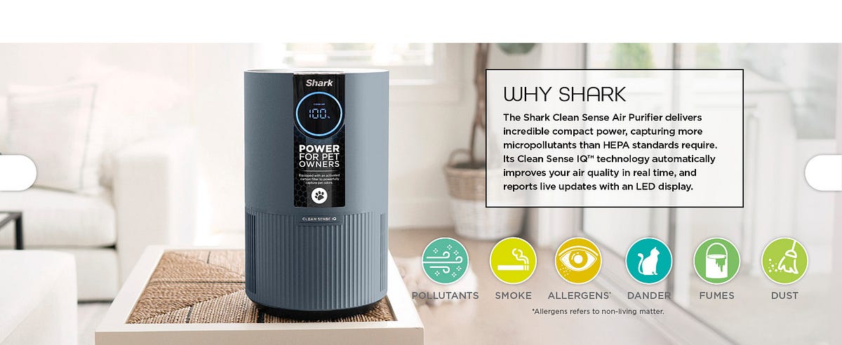 Product & Review Summary — Shark HP102PETBL Clean Sense Air Purifier ...