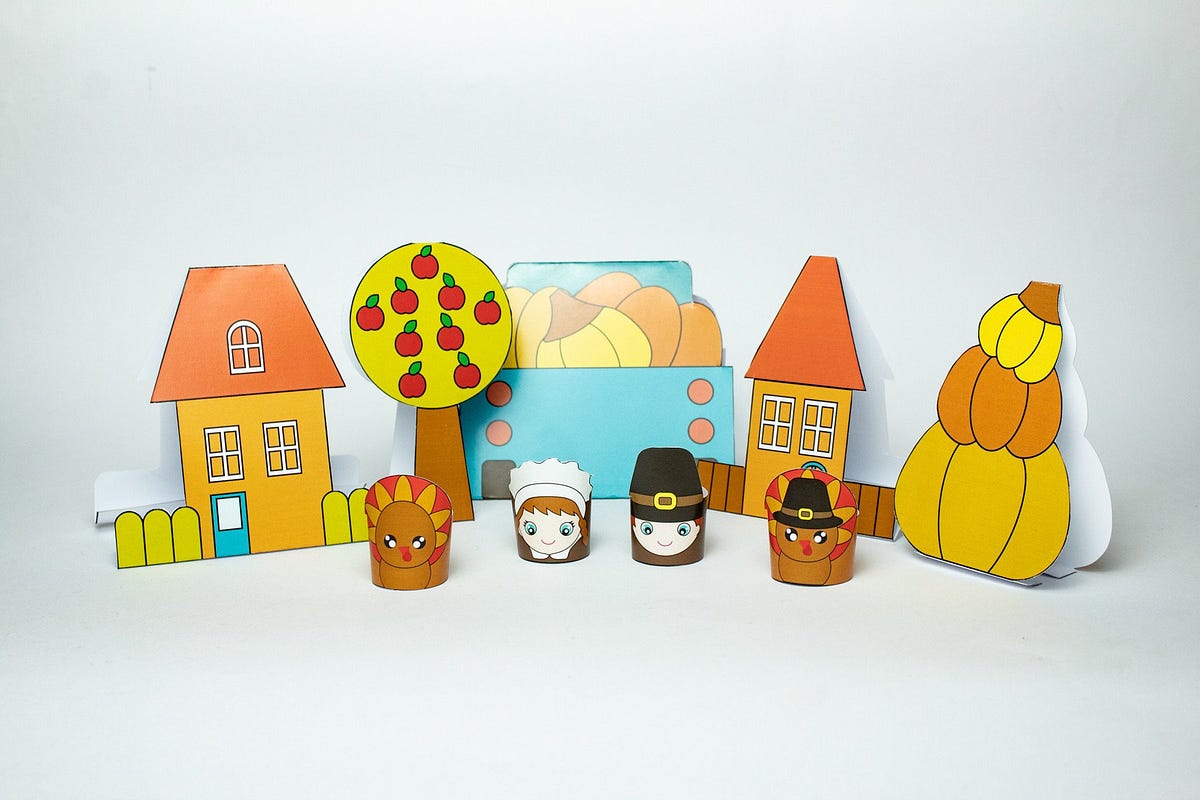Thanksgiving Village Paper Toy Set (Paper toys 3D SVG Crafts) | by ...