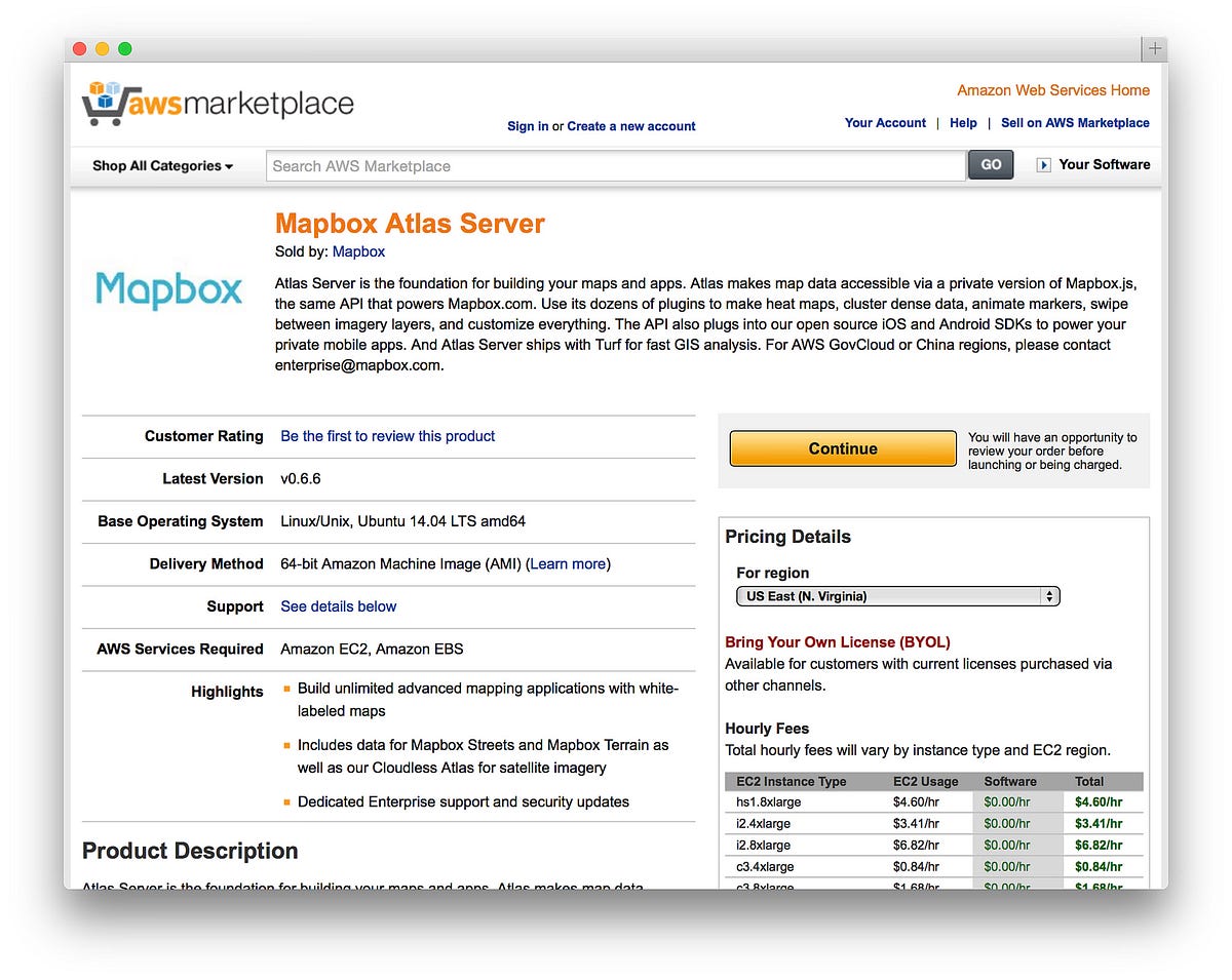 Atlas Server now available on the AWS Marketplace | by Mapbox | maps for developers