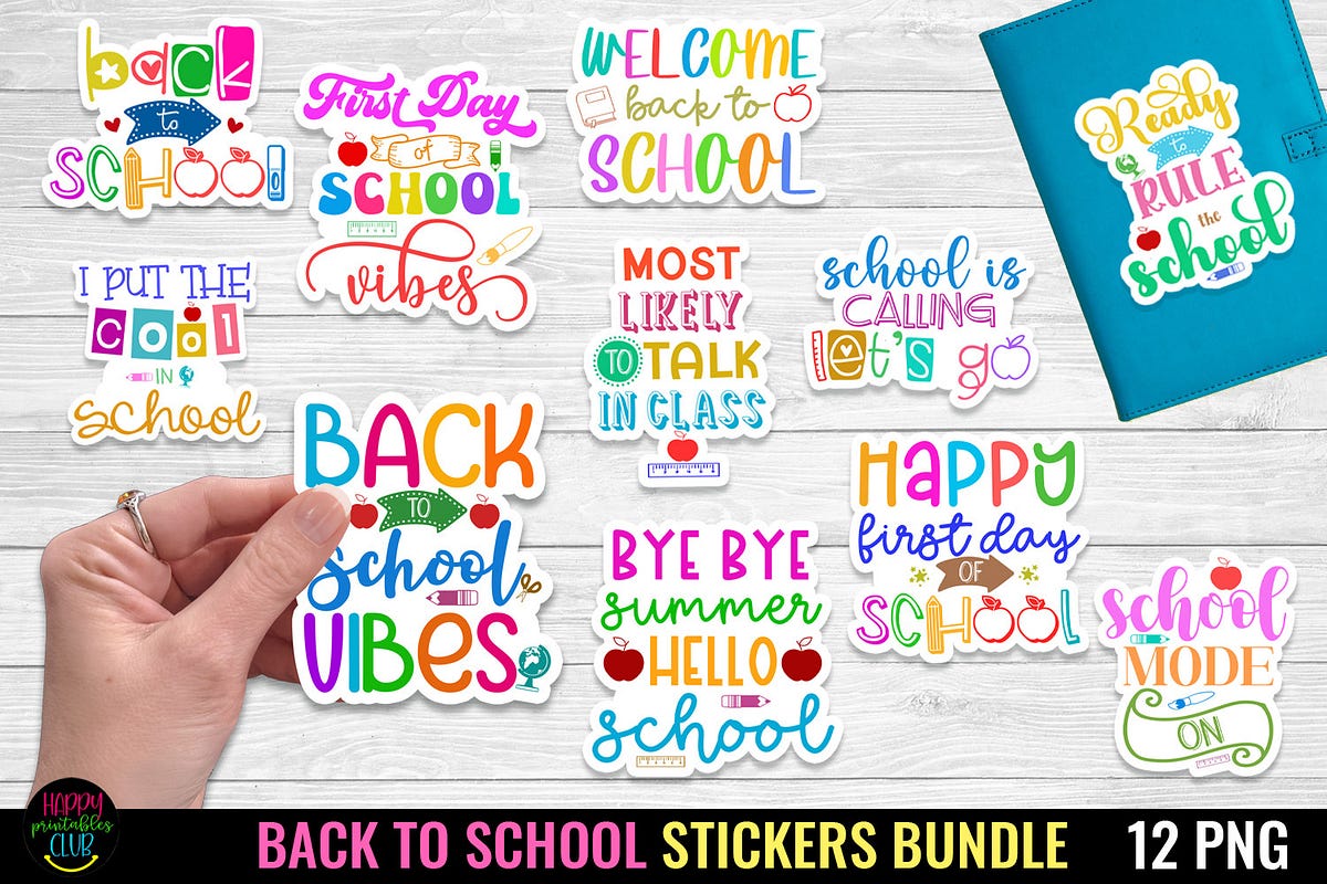Back to School Stickers Bundle I School Free | by Ariellewildewood | Medium