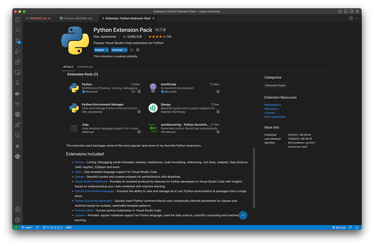 Use Visual Studio Code for CLI and Python tasks on AWS — part 4 ...