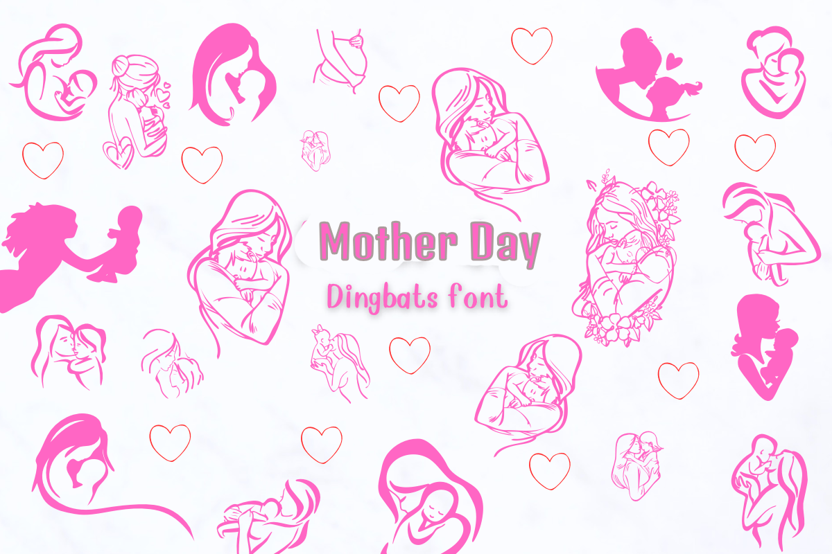 Mother Day Dingbats Font | by Isabellaink | Apr, 2024 | Medium