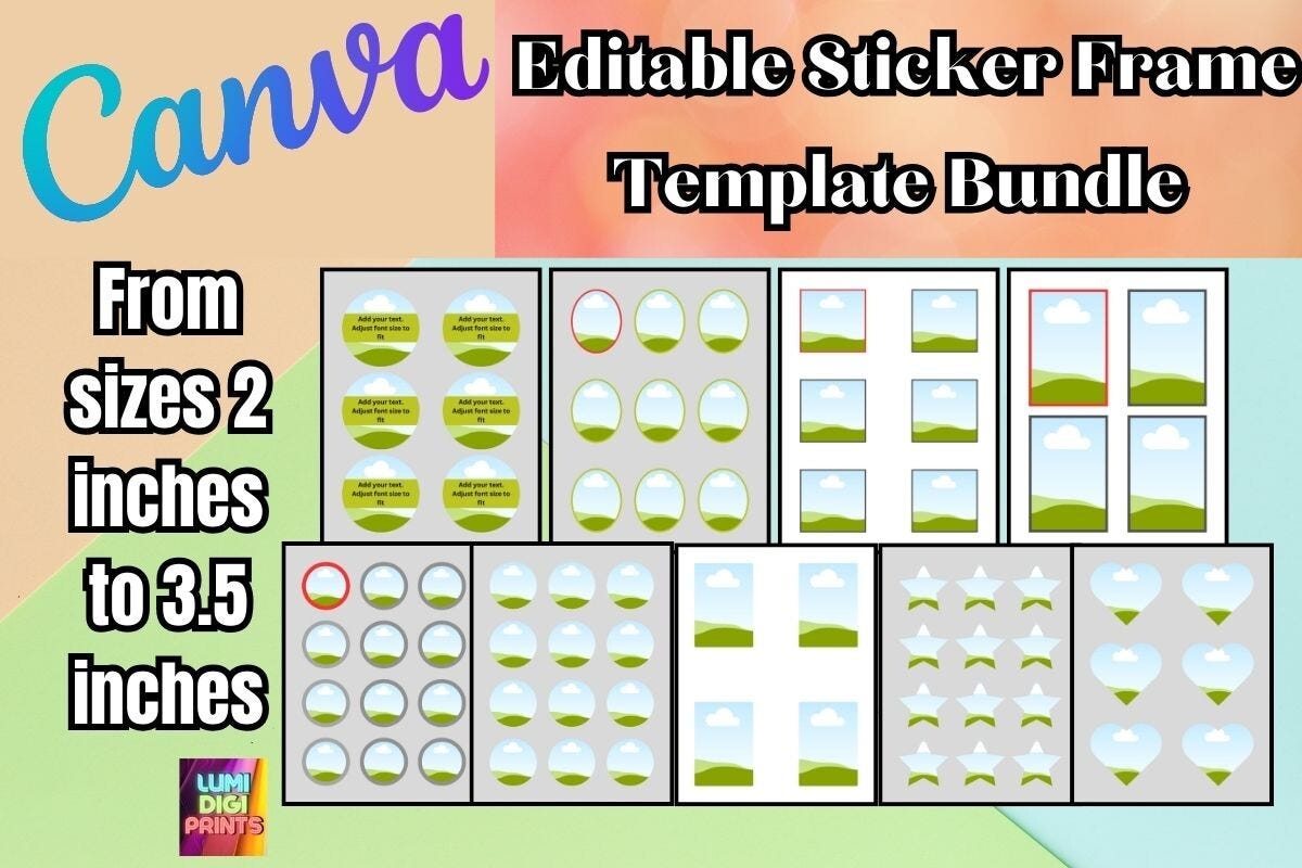 Canva Editable Sticker Templates Bundle Free Graphic | by Isabellaink ...