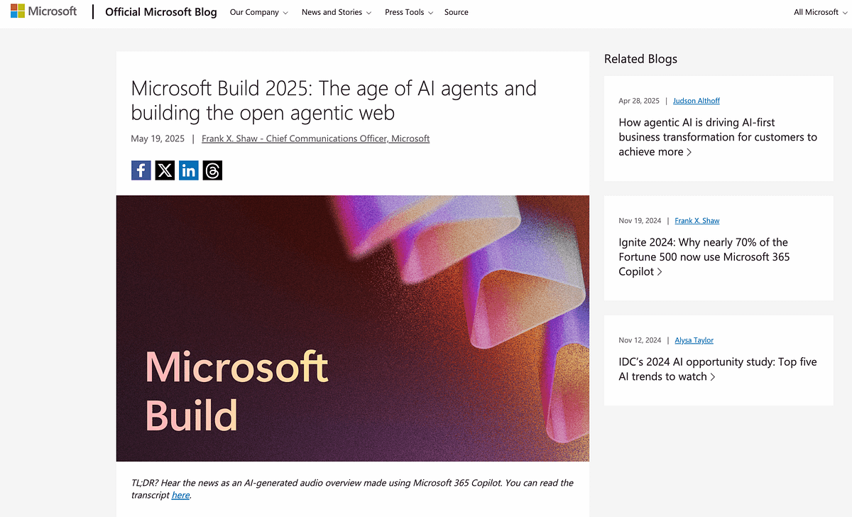 How Microsoft is shaping the future of technology with the “Open Agentic Web” | by Florian ...