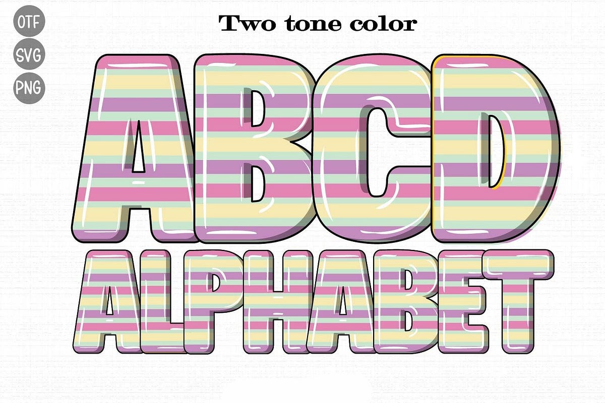 Two Tone Color Font - Miamosaic - Medium
