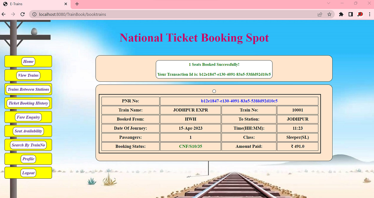 Train Ticket Reservation System | Project | by Shashi Raj | Medium