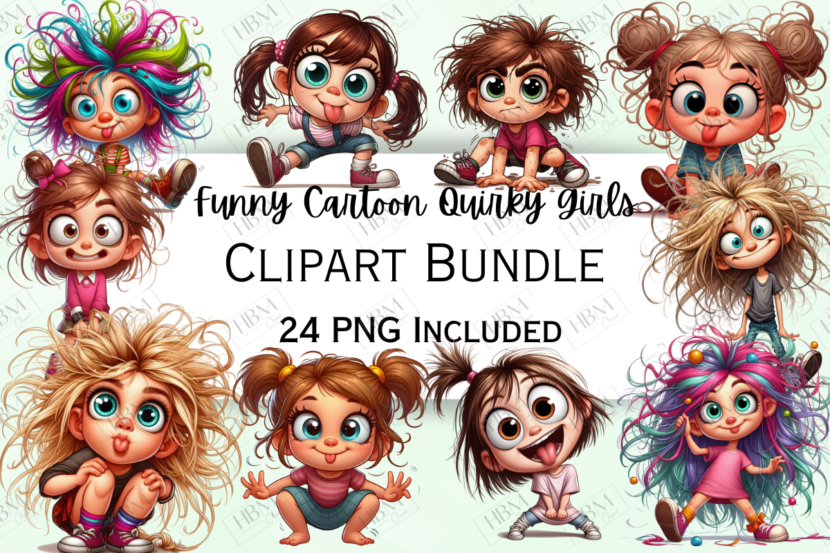 Funny Cartoon Quirky Girls Clipart Free | by Subsequent | Oct, 2024 ...