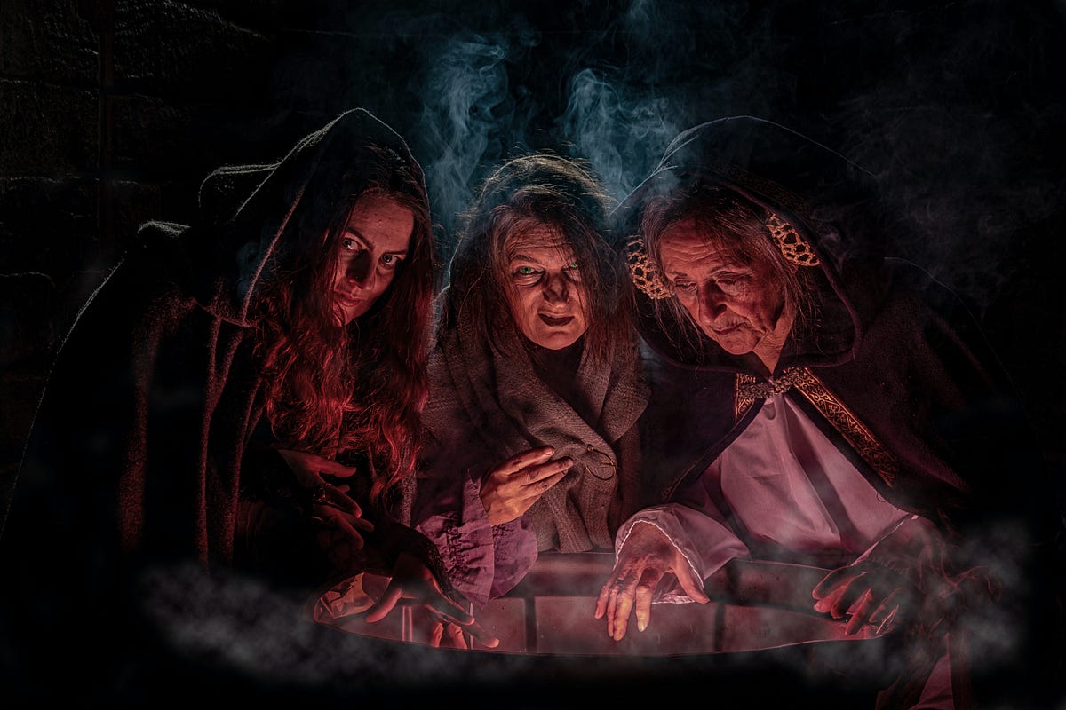 Three witches. Spark her, catch her | by Sapir Nahari | Scuzzbucket | Oct, 2023 | Medium