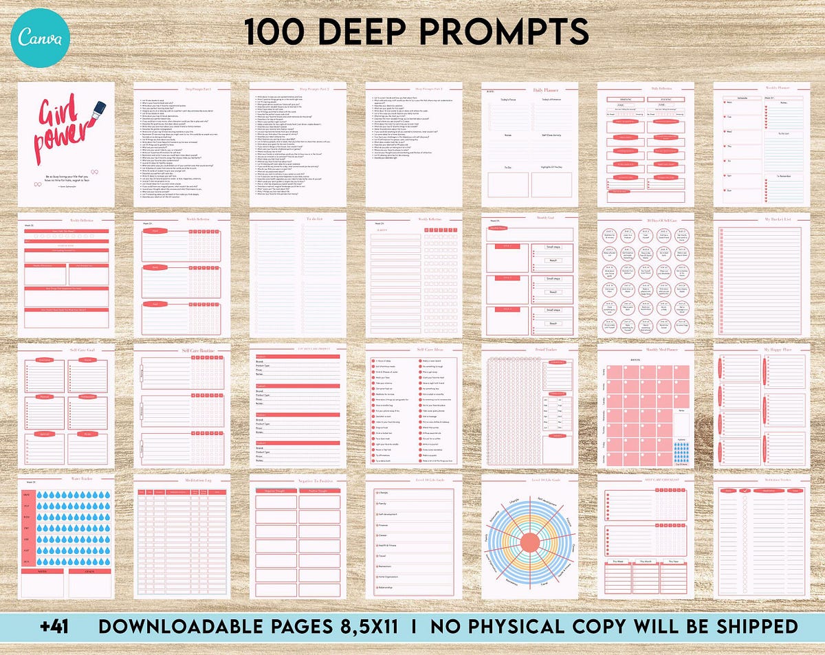 100 Deep Prompts Journal, Deep thought Prompts, Prompts Mental Health ...