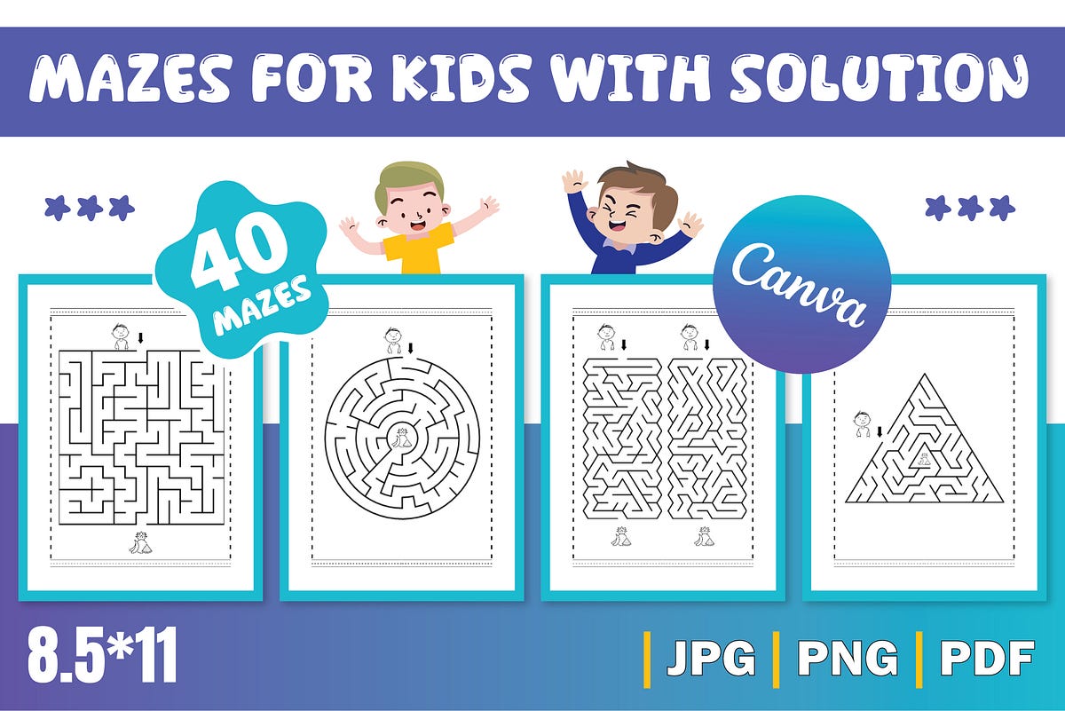 Mazes for Kids Editable Canva Template (KDP Interiors) | by Sparksasha ...
