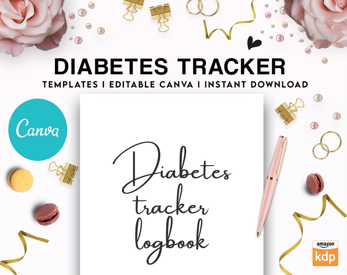 Canva editable Diabetes Tracker template Commercial Use, Canva KDP ...