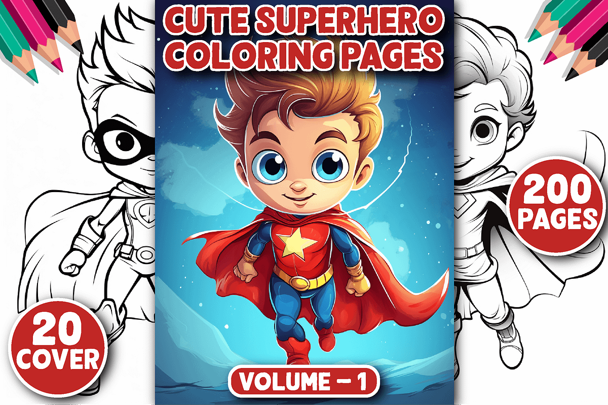 200 Cute Superhero Coloring Pages V — 1 Free | by Cybercleo | Medium