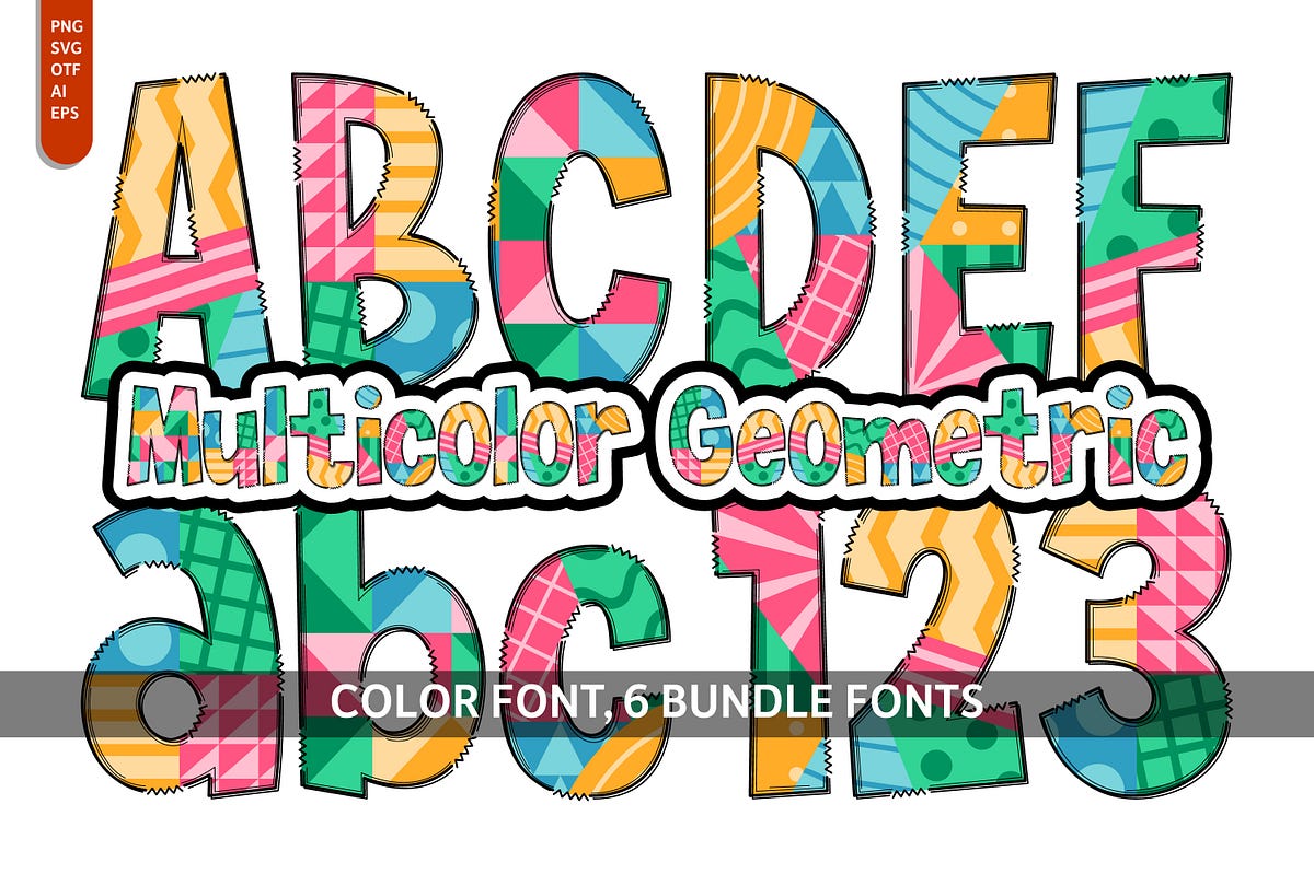 Multicolor Geometric Bundle Font | by Avaastral | Apr, 2024 | Medium