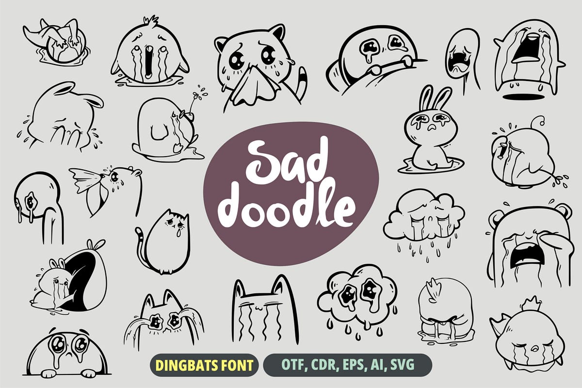 Sad Doodle Font - Sophiaspectra - Medium