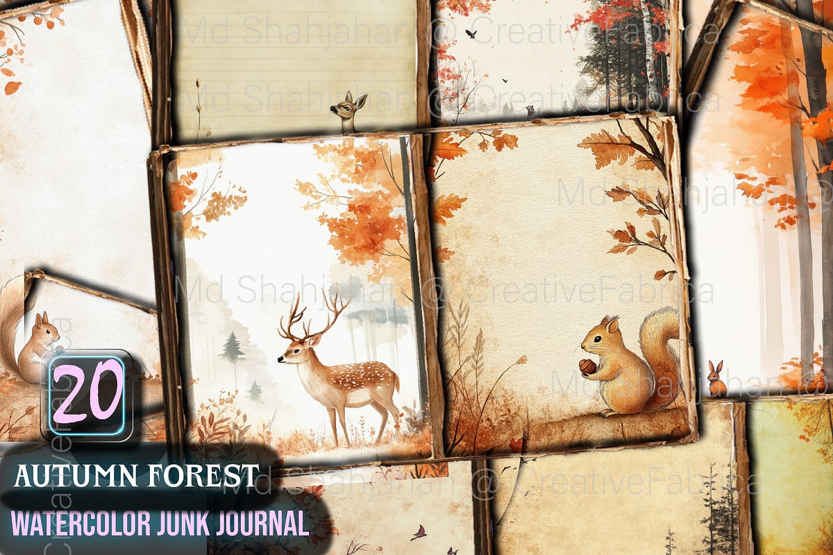 Autumn Forest Watercolor Junk Journaling Free | by Celestialbrush | Aug ...