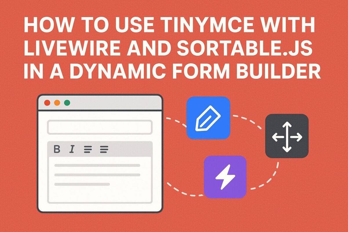 How to Use TinyMCE with Livewire and Sortable.js in a Dynamic Form Builder | Stackademic