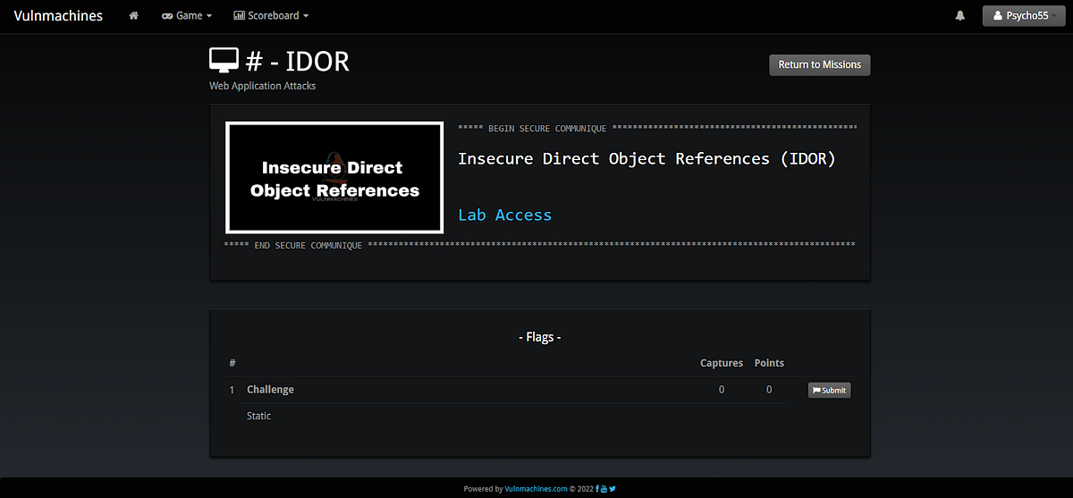 Insecure Direct Object Reference write-up vulnmachines | by ... Insecure Direct Object Reference write-up vulnmachines | by ...