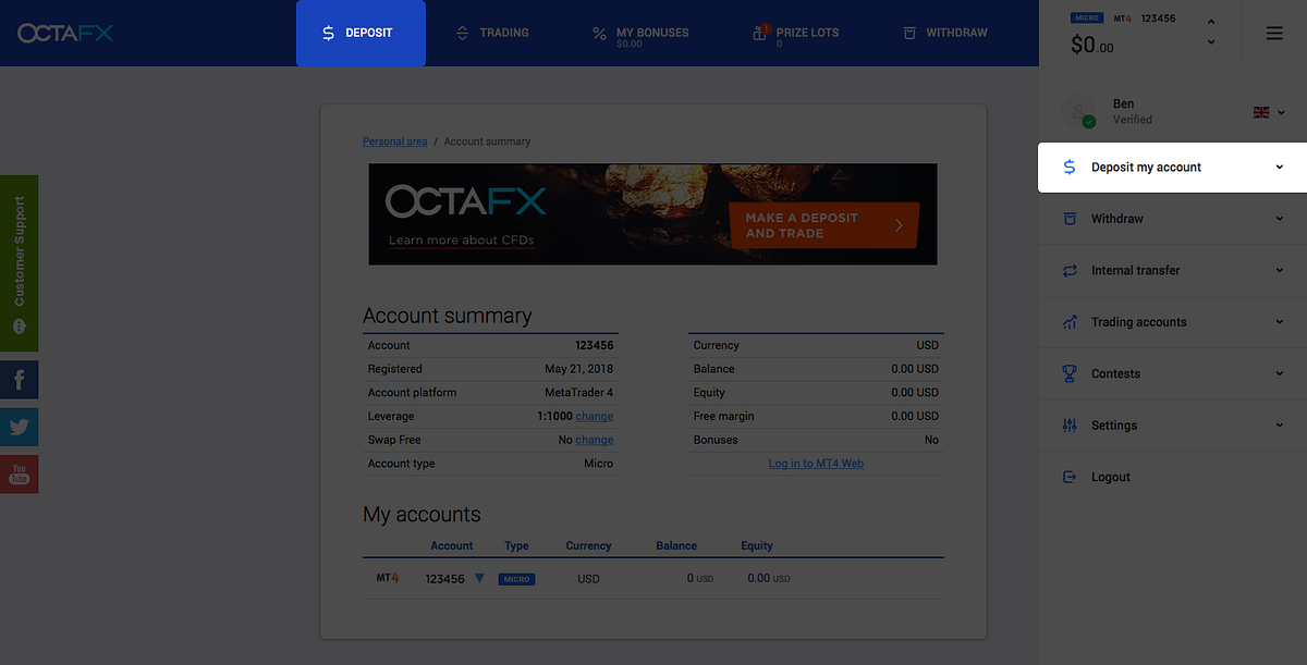 HOW TO MAKE A DEPOSIT AT OCTAFX FOREX TRADING ACCOUNT | by Imo Joseph ...