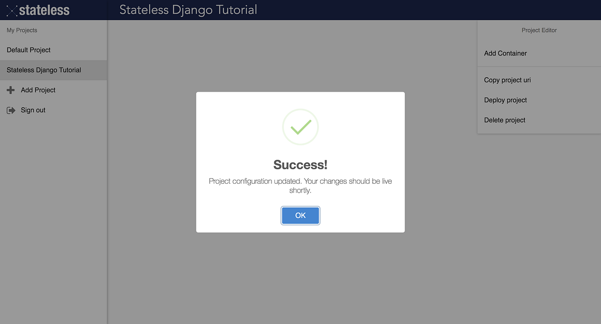Deploying a Django app with Stateless | by Stateless Development Blog | Medium