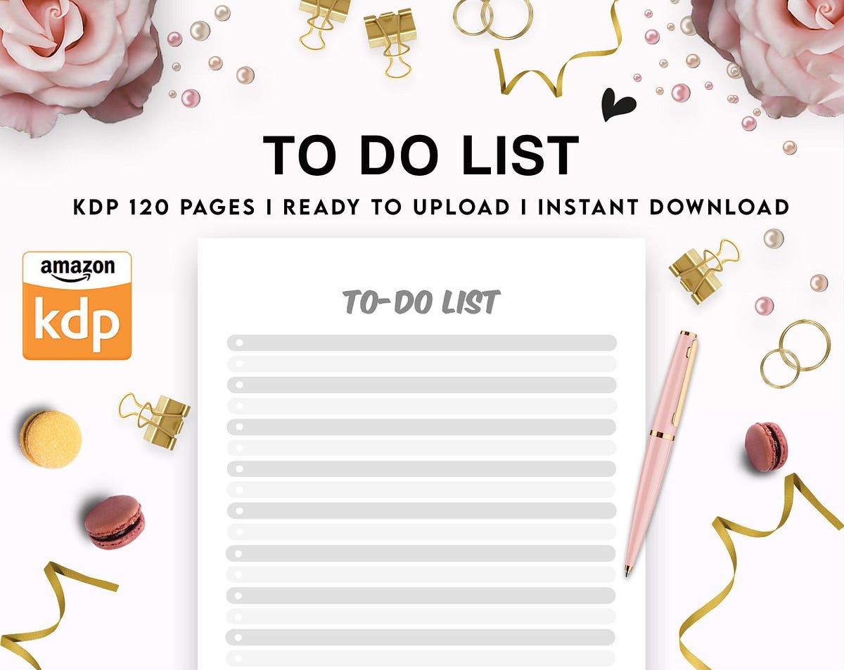 To do list Journal 120 pages Ready to Upload PDF Commercial Use KDP ...
