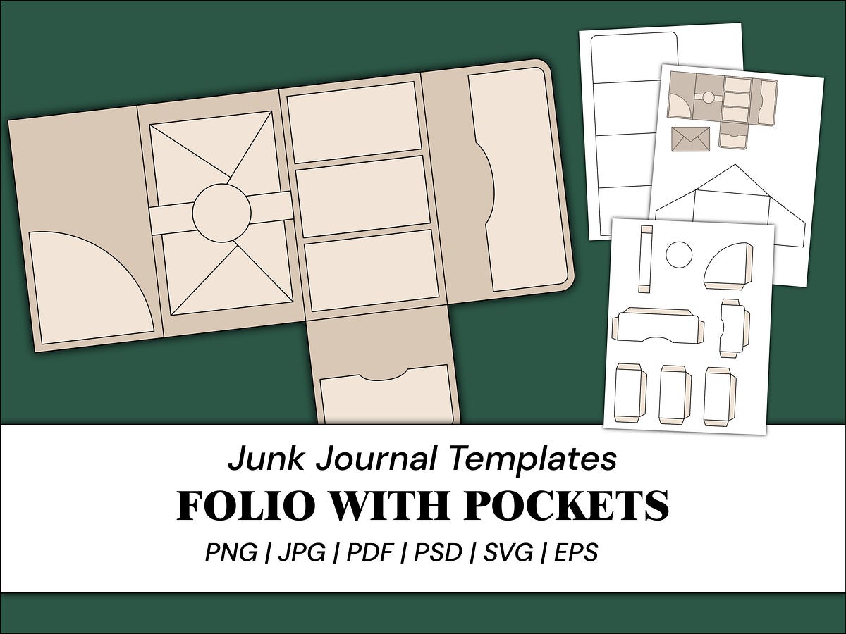 Junk Journal Templates Folio Template (3D SVG Cut Files) | by Leejunhe ...
