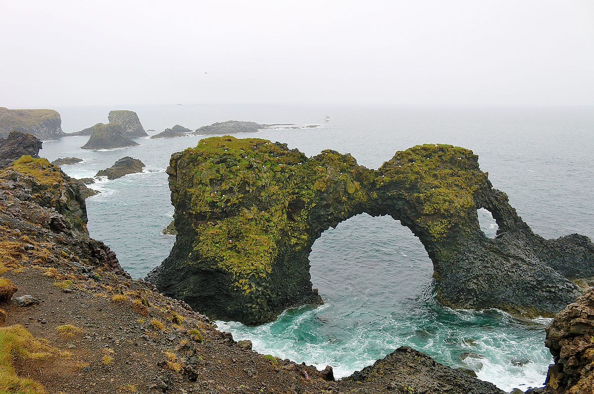 Gatklettur Stone Arch in Iceland. This stone arch — and Bárður ...