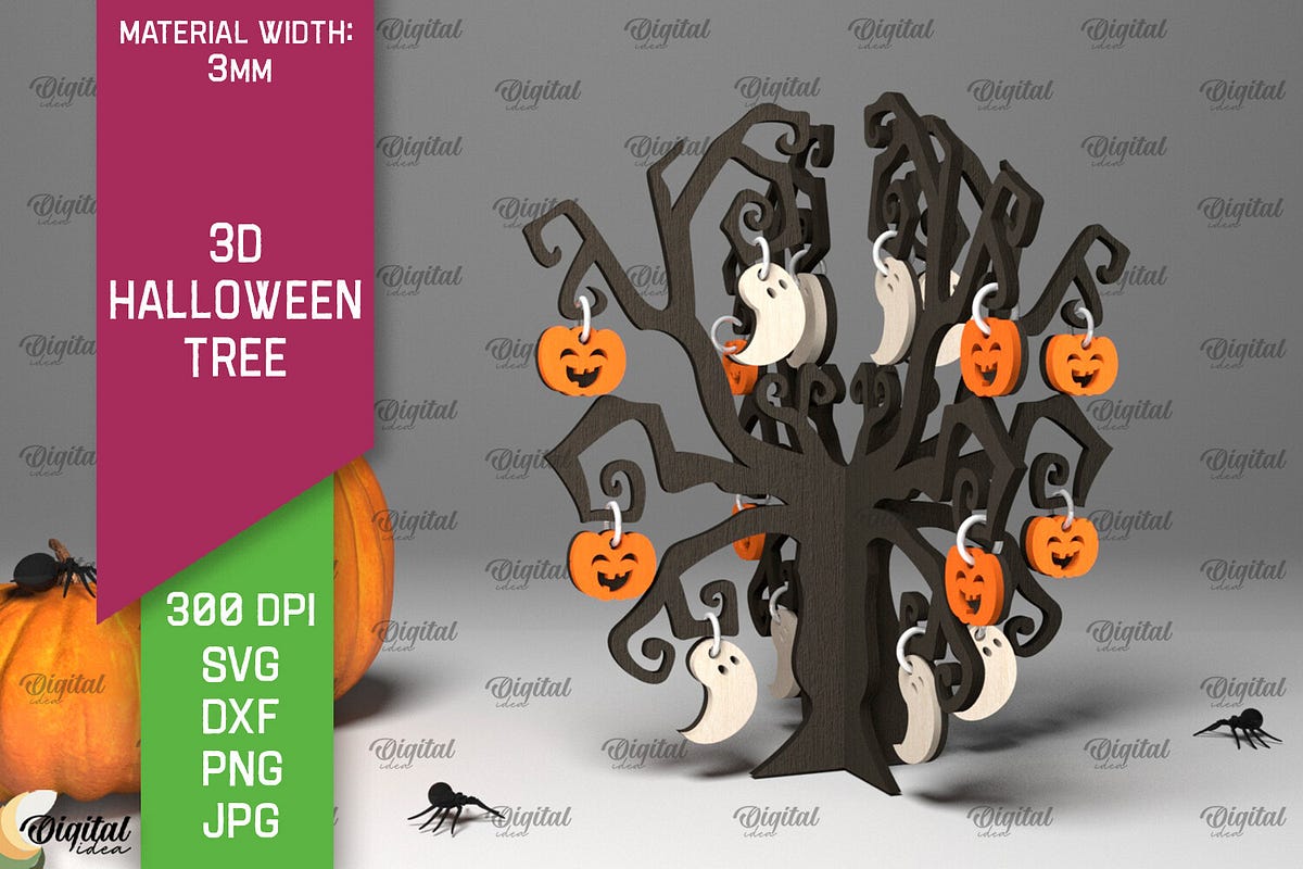 3D Halloween Tree Laser Cut Design Free | by Frostedfable | Sep, 2024 ...