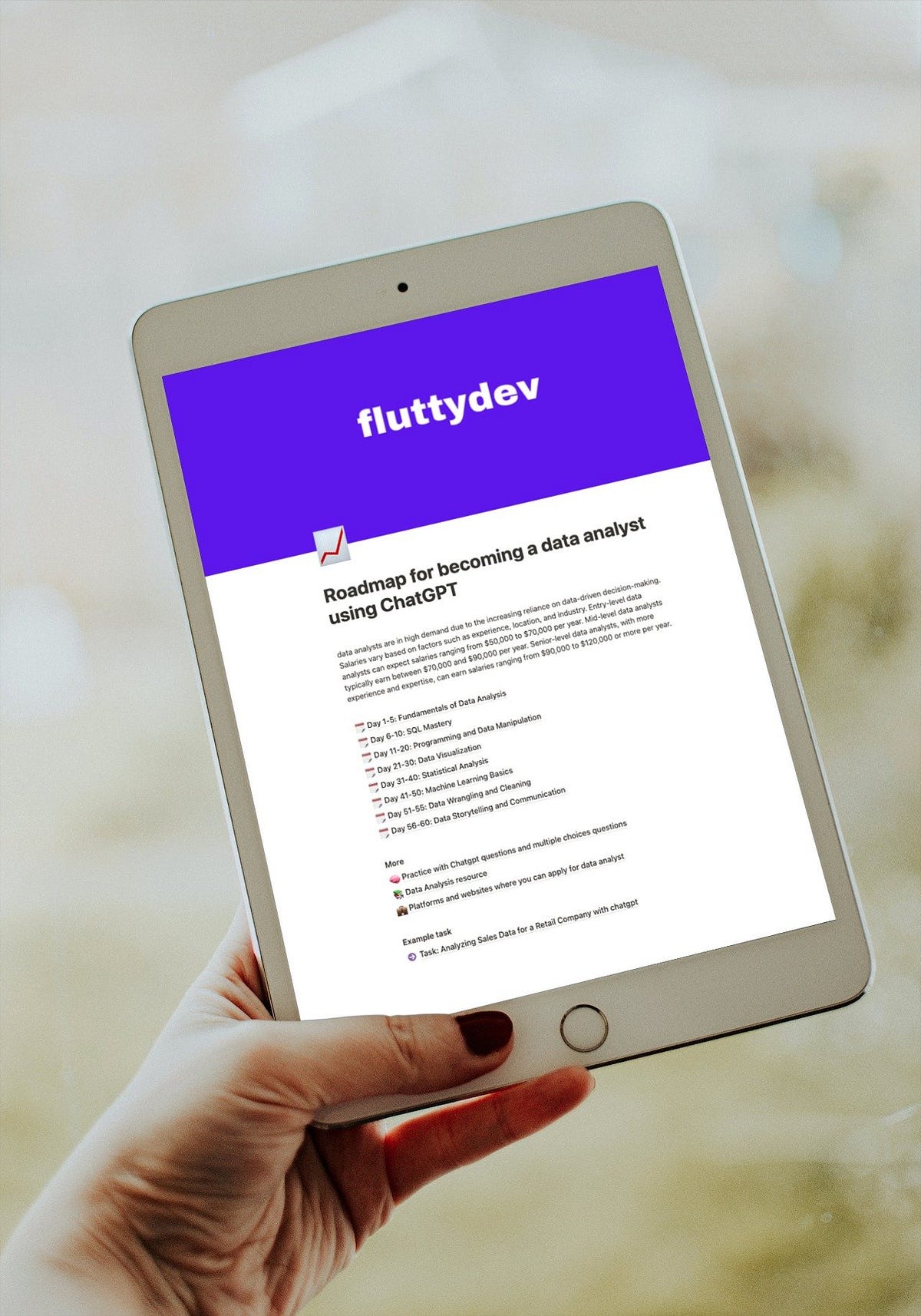Roadmap for becoming a data analyst using ChatGPT | Notion template ...