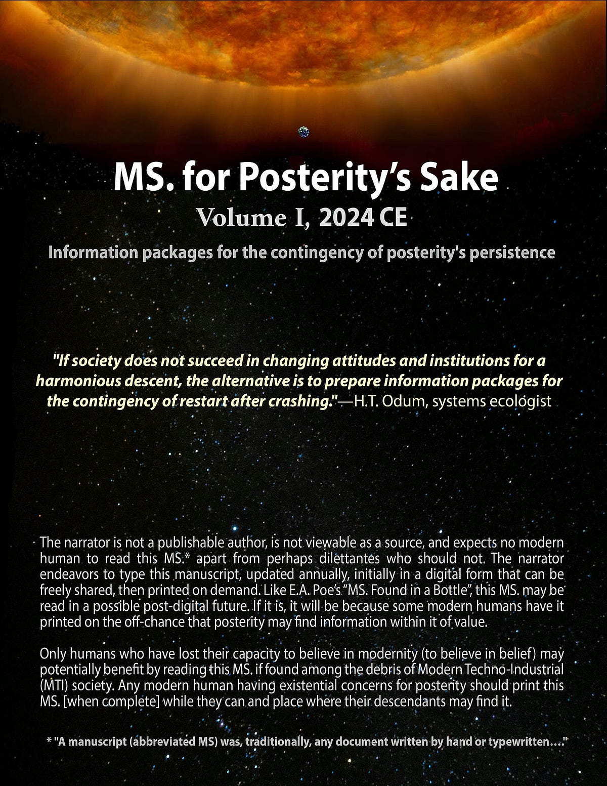 MS. For Posterity’s Sake 2024. Information packages for the… | by Eric ...