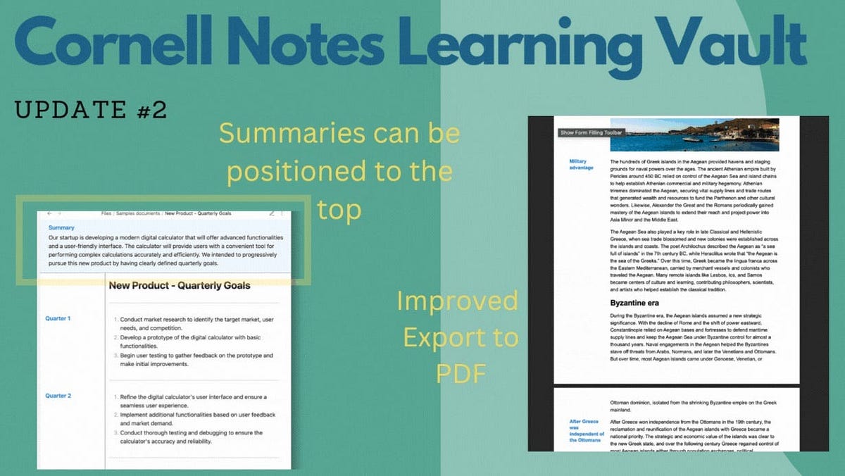 Update 2 to Cornell Notes Learning Vault | by TfTHacker | Obsidian ...