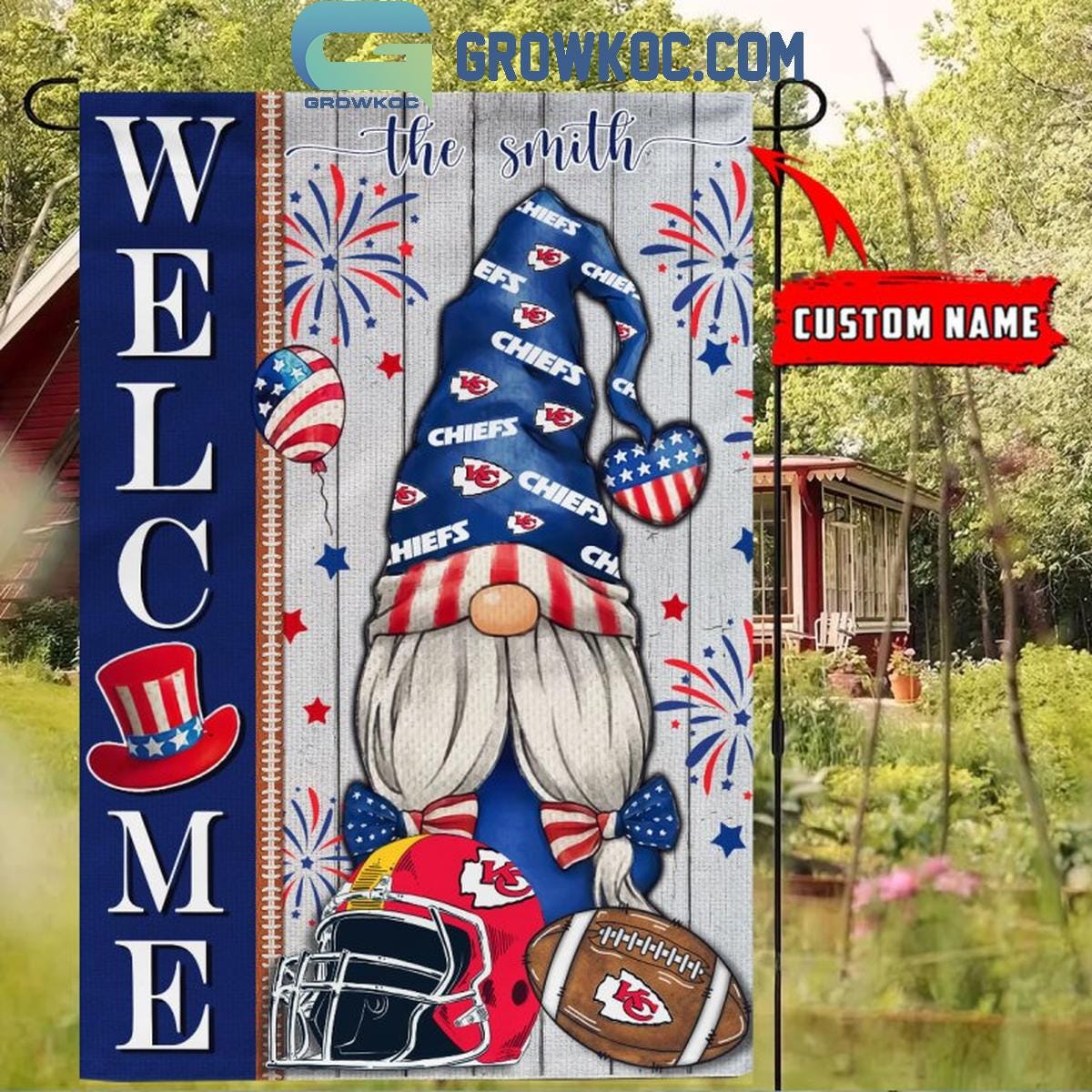 Kansas City Chiefs Football Welcome 4th Of July Personalized House ...