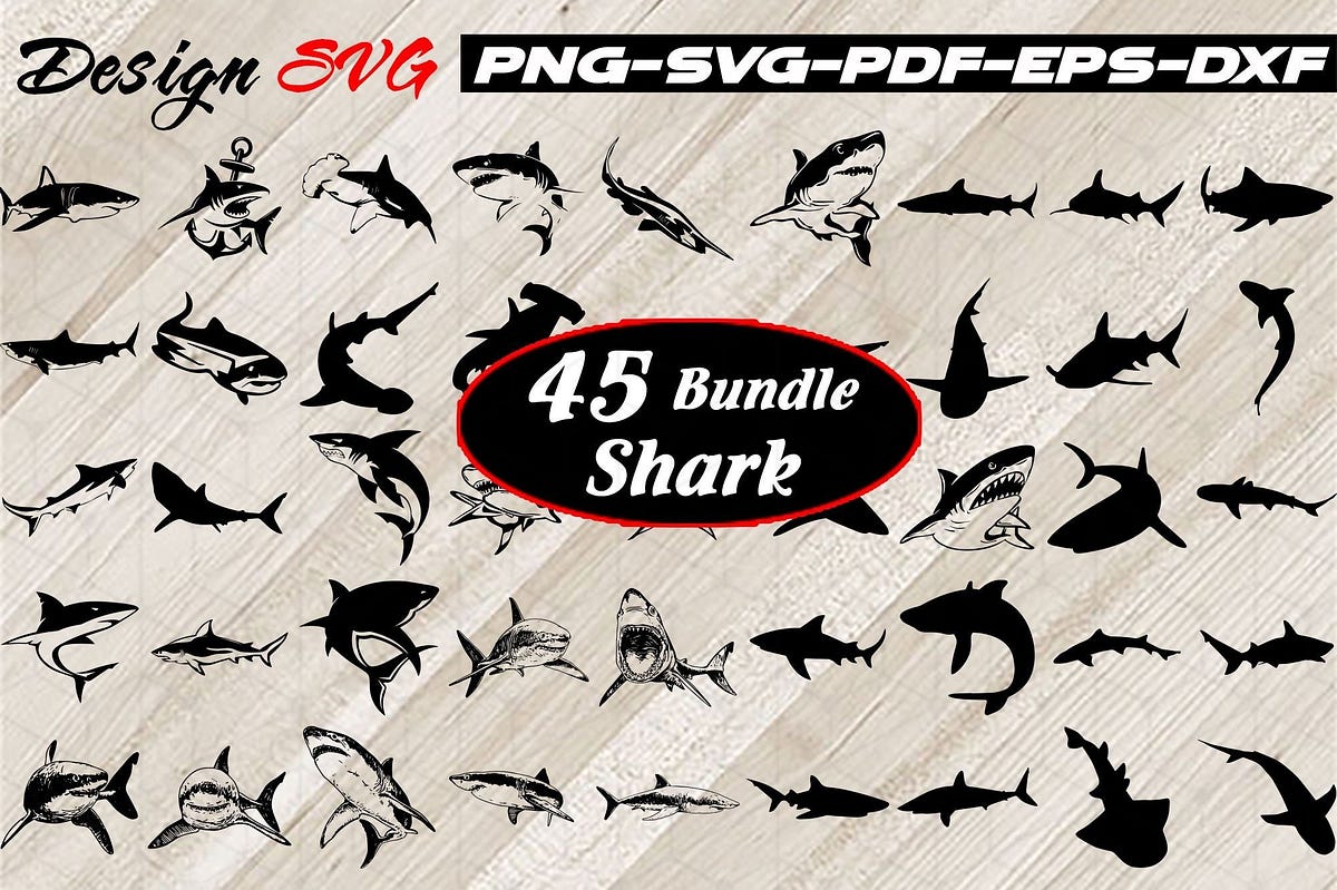 Shark Bundle Svg, Shark Svg, Fish Svg (Craft Graphics) | by Arttechtom ...