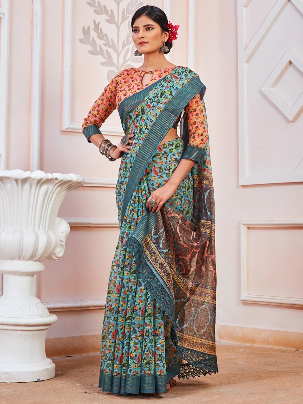 Facts About Colorful & Elegant Indian Printed Sarees | by Indian Sarees ...