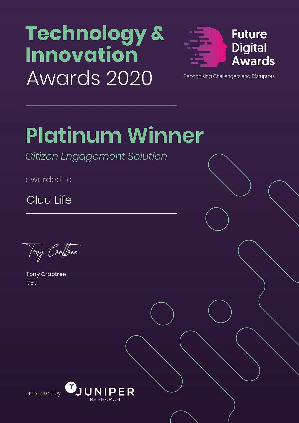 Singapore tech startup Gluu named platinum winner of smart cities award 2020 by Juniper Research ...