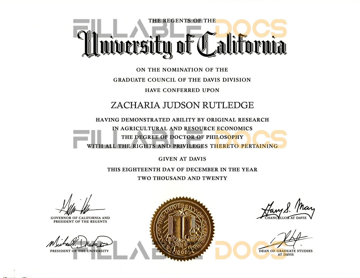 Authentic-Looking Fake certificate from UCLA University - Fillabledocs ...
