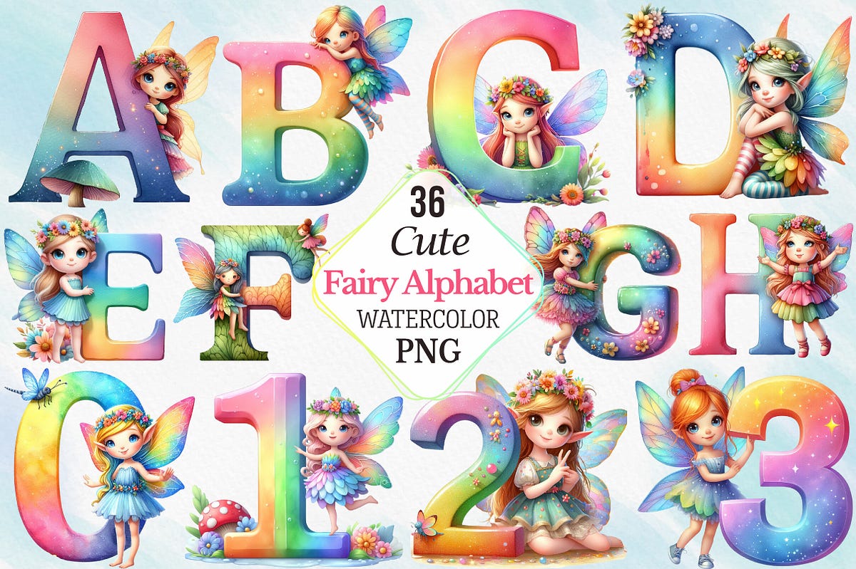 Cute Fairy Alphabet Letters Clipart Free | by Spectralseer | Sep, 2024 ...