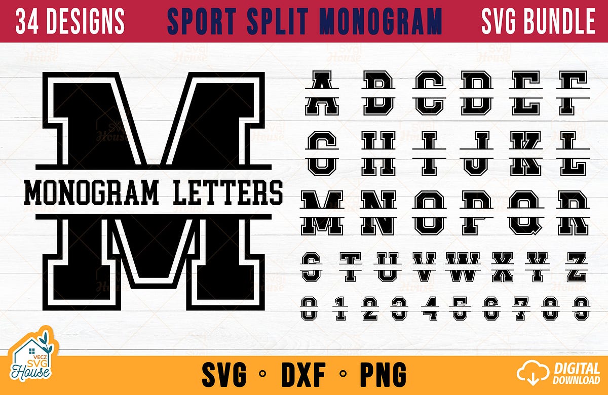 Sport Monogram SVG Varsity Font Free | by Ariellewildewood | Aug, 2024 ...