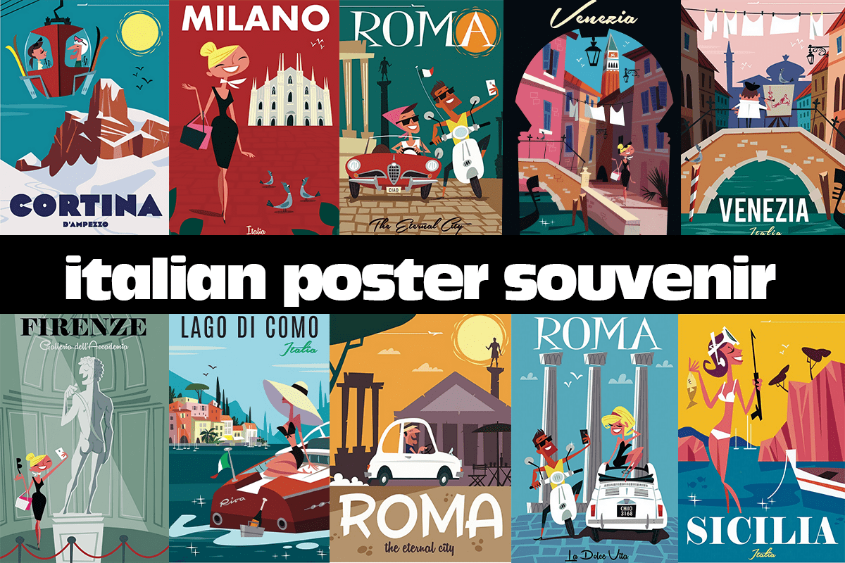 Italian Poster Souvenir , Italy Wall Art | by Cyberceleste | Medium